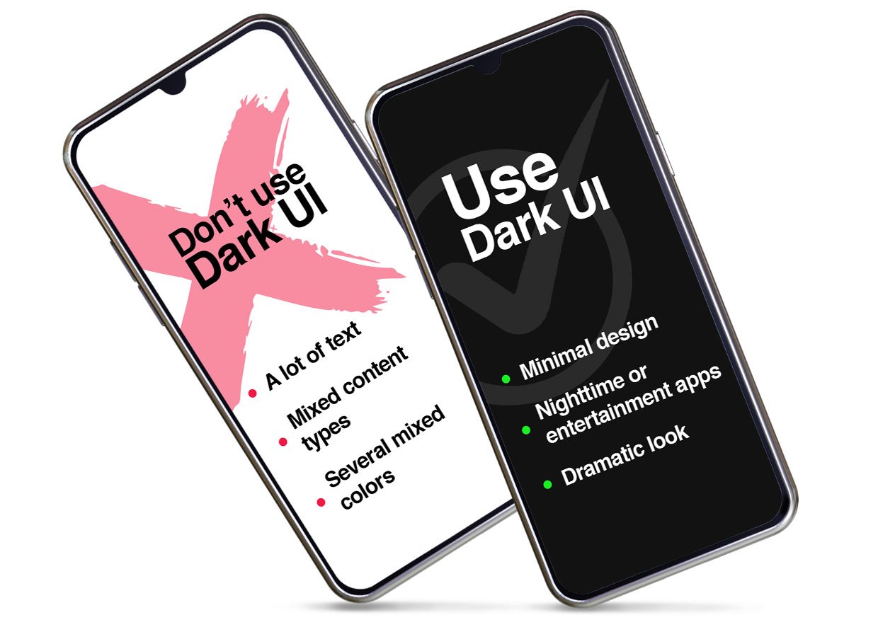 Top dark UI design principles you need to consider for your app